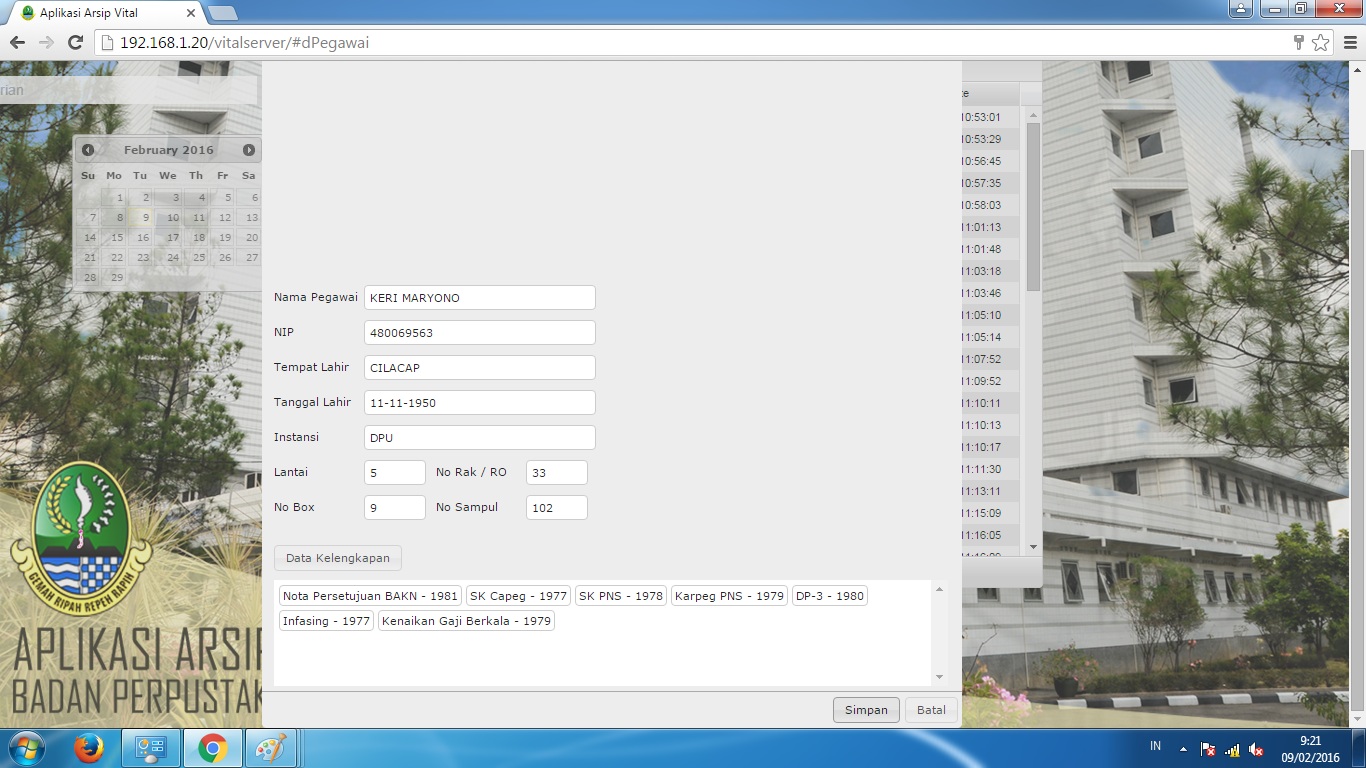 Badan Kearsipan Prov Jabar: Tutorial Melakukan Entry Kepegawaian