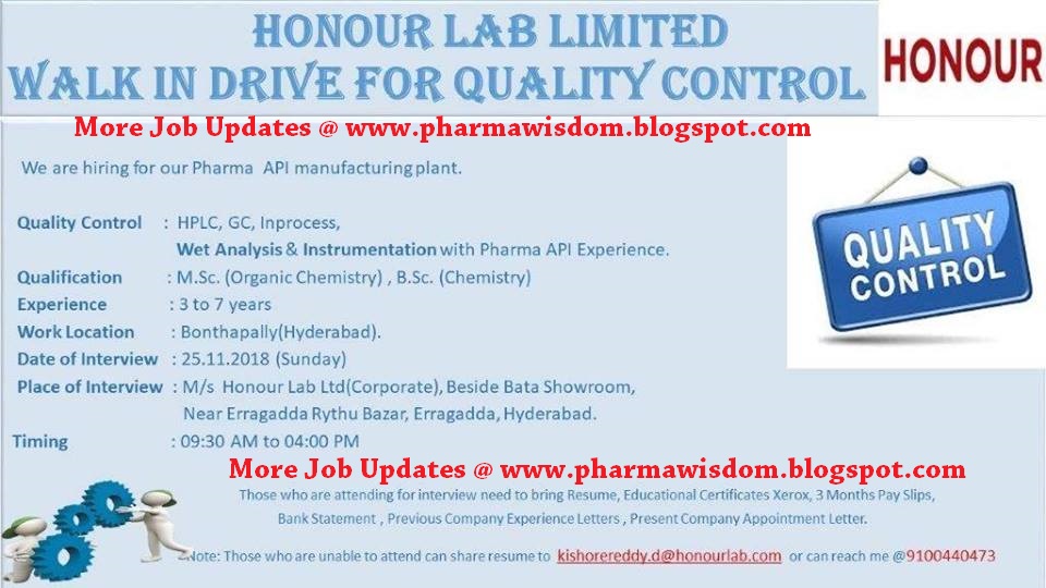 Honour Lab Limited - Walk-In Drive for Freshers & Experienced ...
