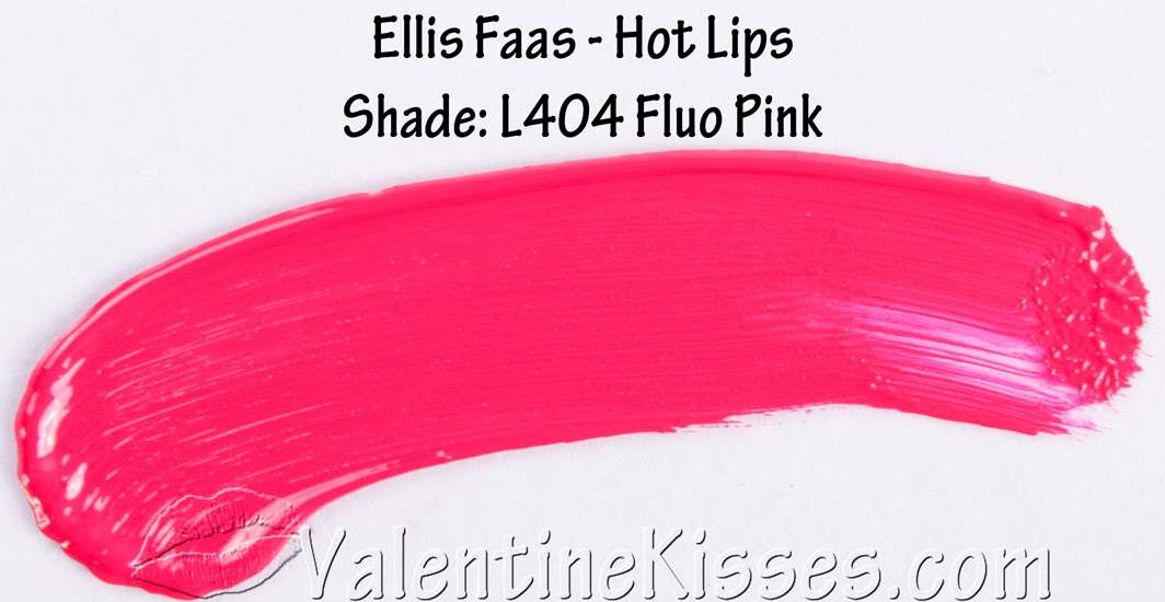 Valentine Kisses: Ellis Faas Hot Lips in shades L408 Baby Pink, L407 Deep Pink, L404 Fluo Pink ...