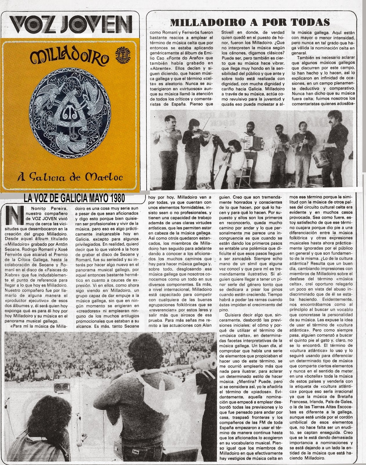 TodoMúsica&Más: REVOLVIENDO LOS ARCHIVOS: MILLADOIRO 1980