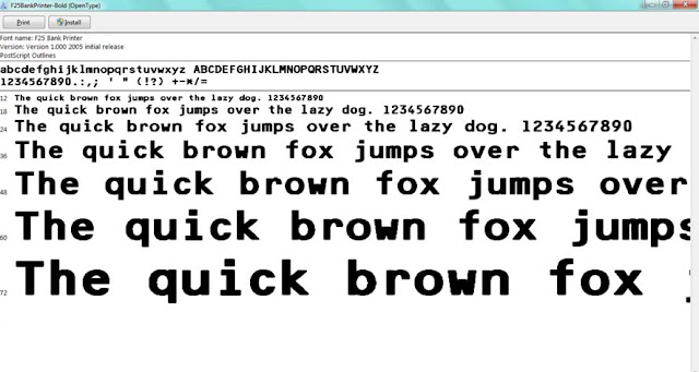 F25 Bank Printer Bold Free Font Download Gratis