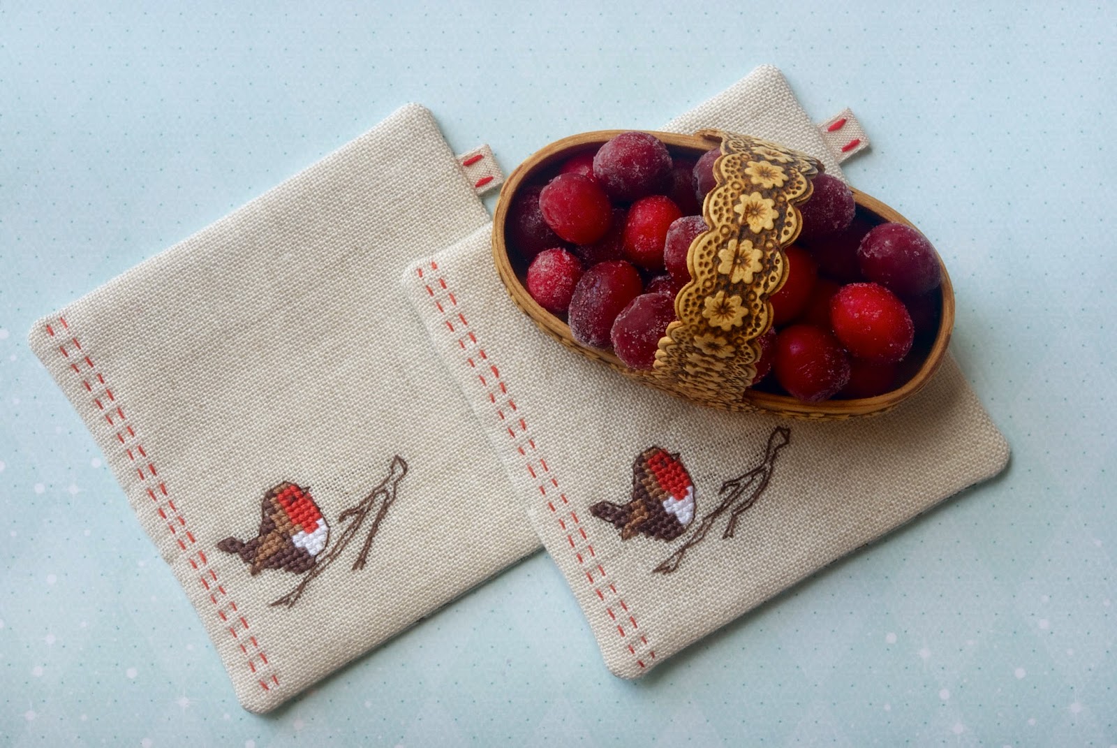 Stitching Notes: Cross-Stitch Linen Coasters