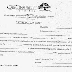 ADAMJEE INSURANCE CLAIM FORM & SATISFACTION NOTE