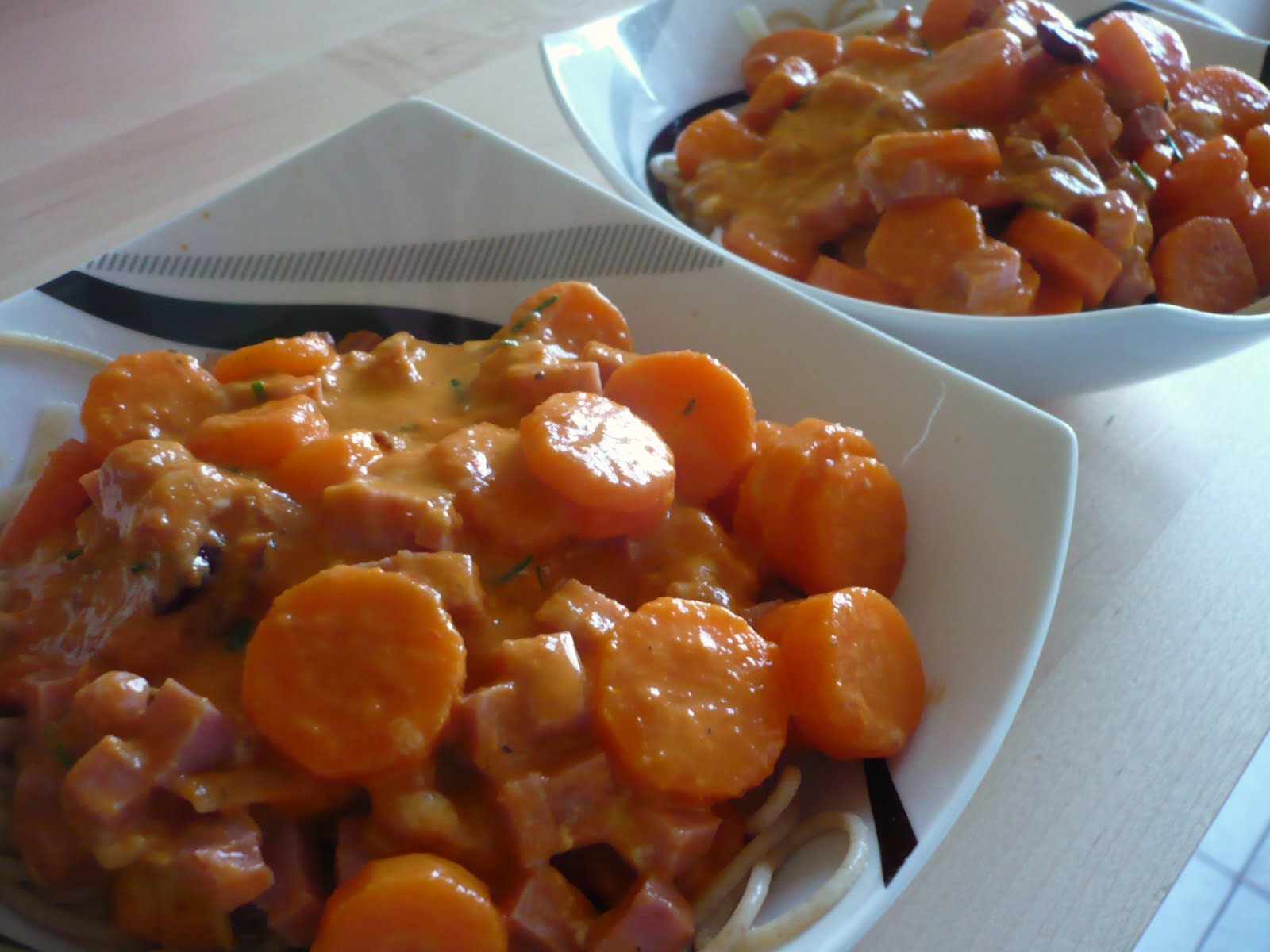 Celle qui cuisinait ou le plaisir de cuisiner: Les pâtes aux carottes ...