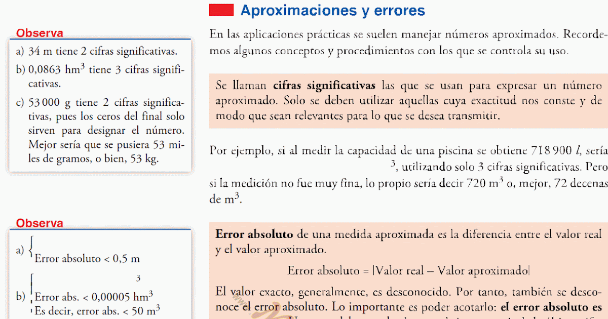 APROXIMACIONES ERROR ABSOLUTO Y RELATIVO EJERCICIOS RESUELTOS PDF