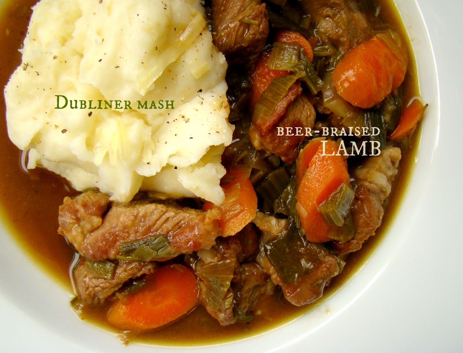 Beer-braised lamb and Dubliner mash