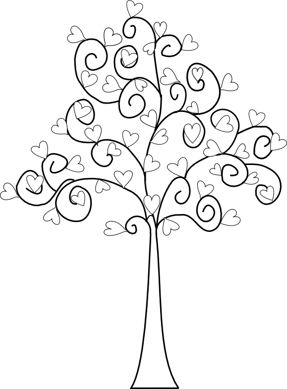 Digital stamps, Digital stamps free, Heart tree