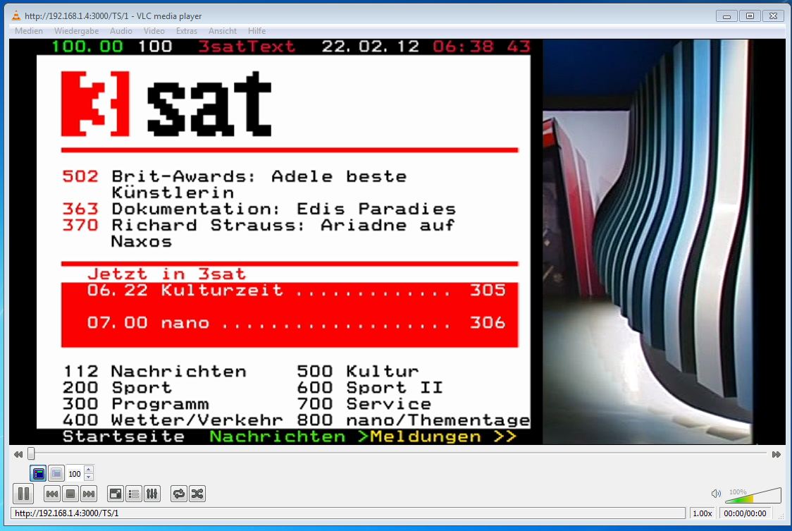 VLC, DVB Stream & Teletext