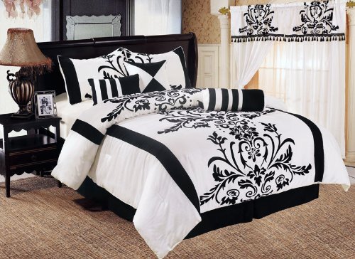 Black and White/Cream Toile & Damask Comforters and Bedding Sets
