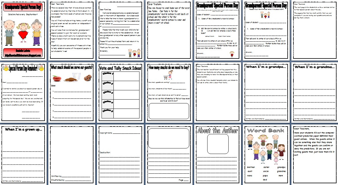 LaSota's Little Learners: Grandparents or Special Person Day Activities