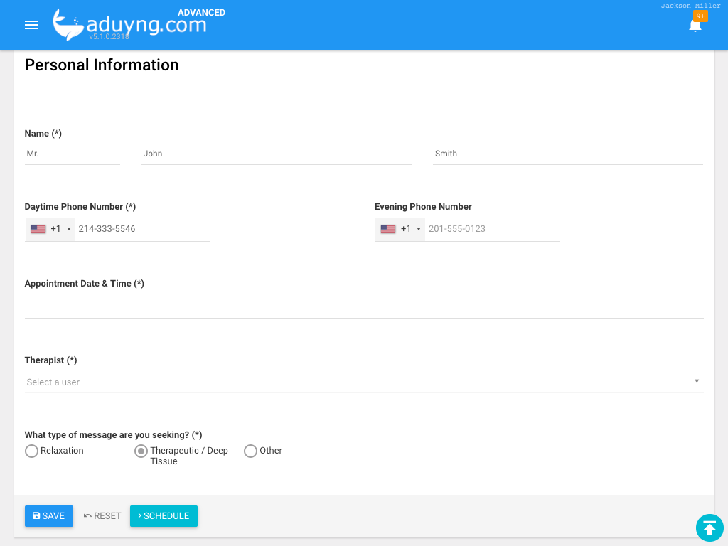 Rethink Workflow Support: Massage Client Intake