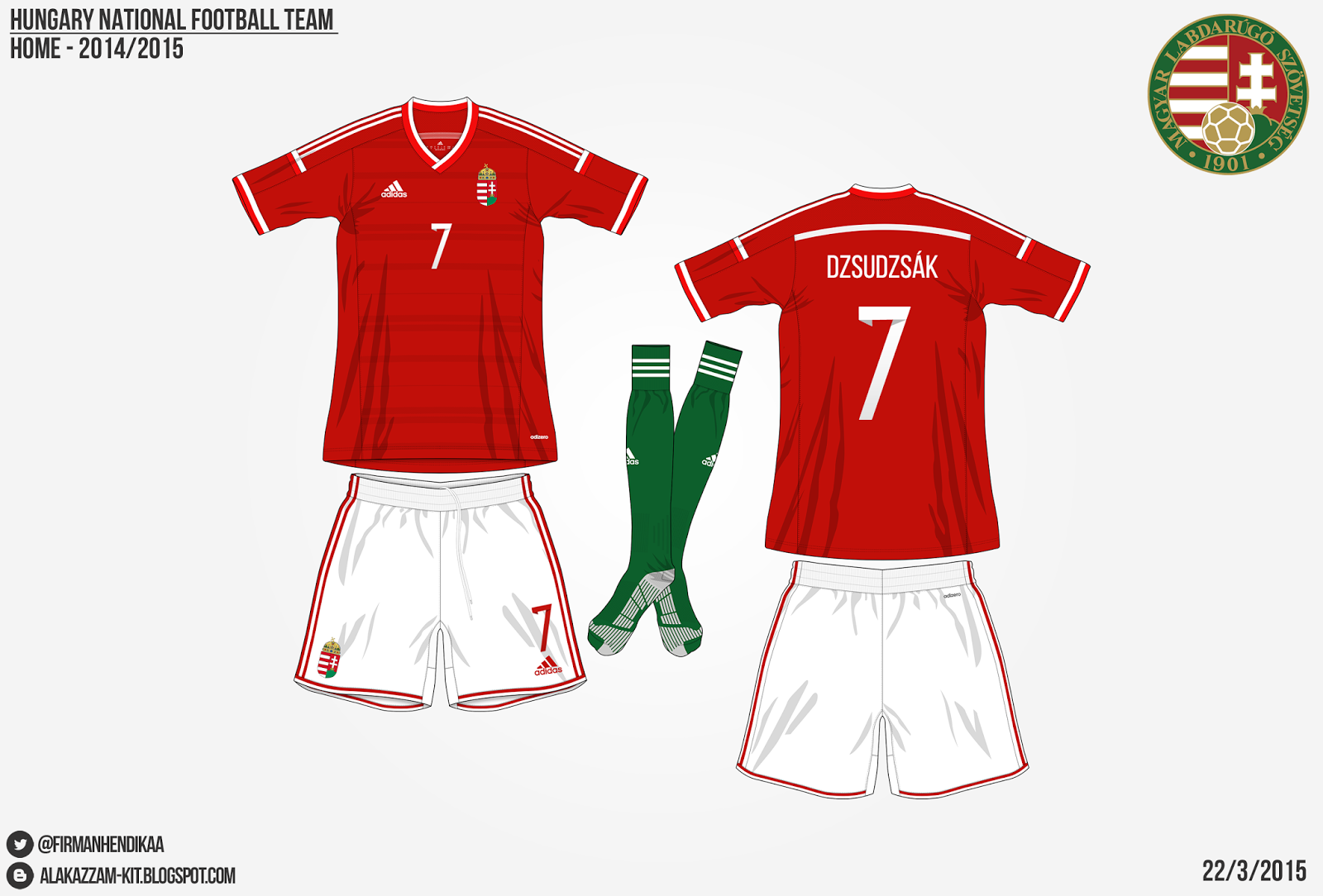 Hungary National Football Team 2015/2016 Home Kit (Adidas) | Alakazzam ...
