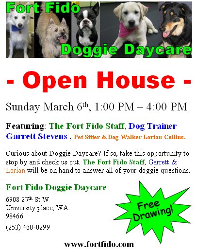 Fort Fido Dog Daycare & Boarding News Blog: Come to our open house this ...