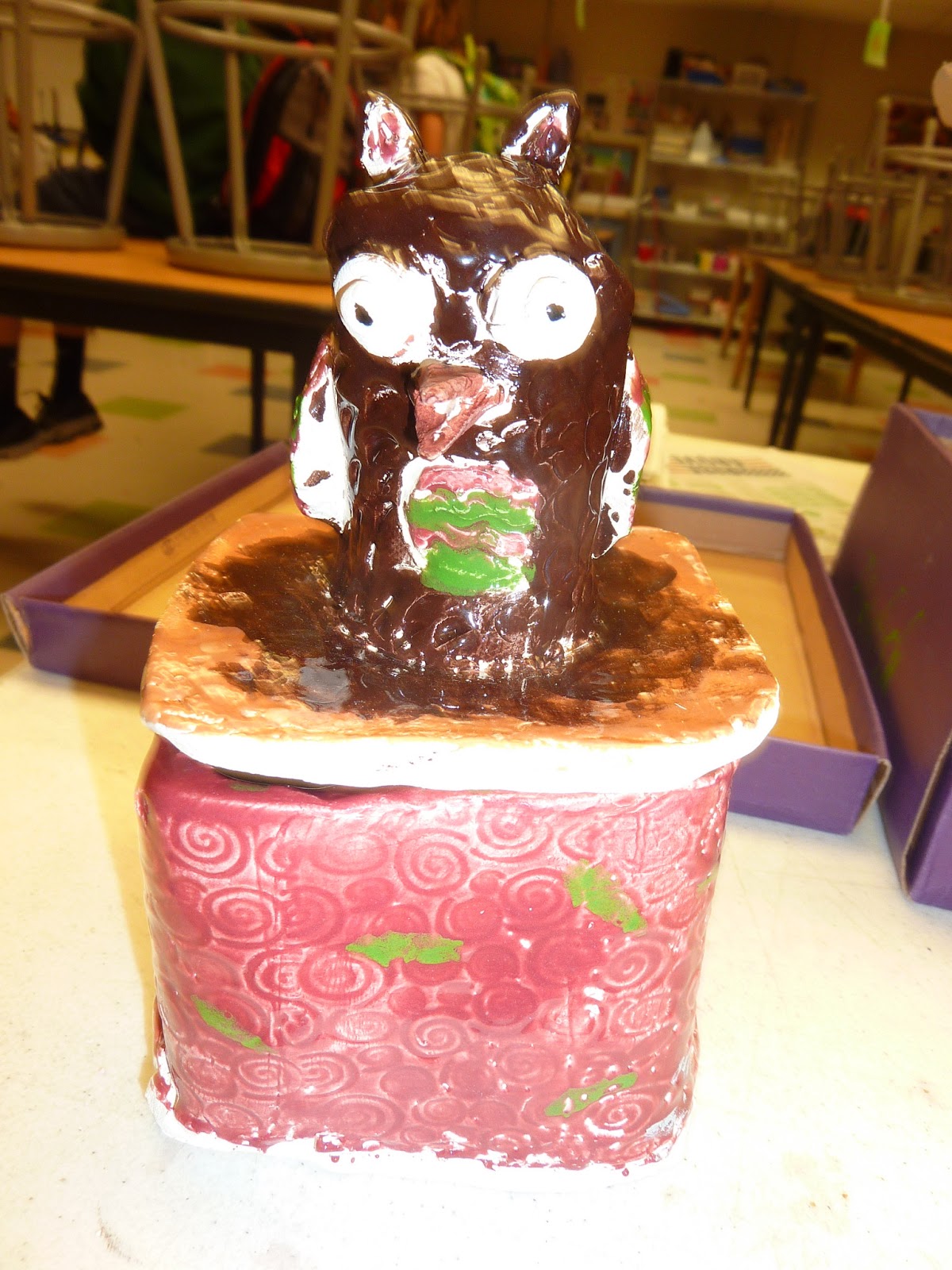 P. C. K. Art Room : 6th Grade Clay Gargoyle Sculptures