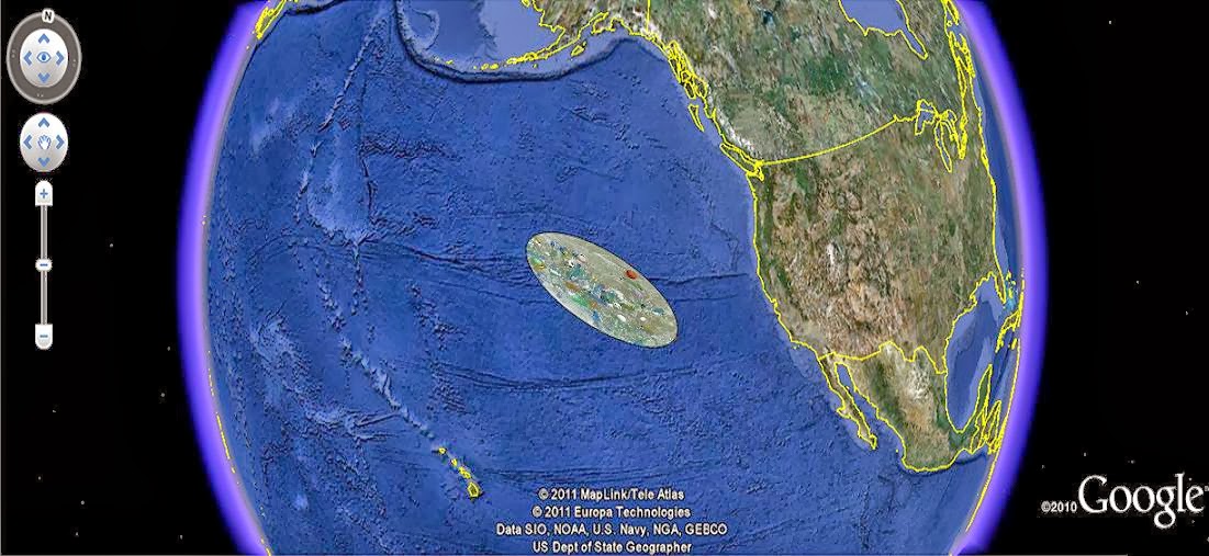 Pacific Trash Island From Space