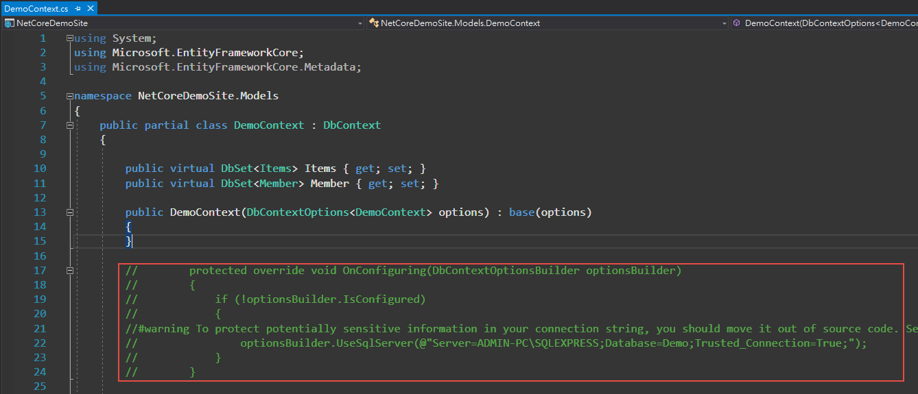 ASP.NET Core 2 API 使用 Entity Framework Core