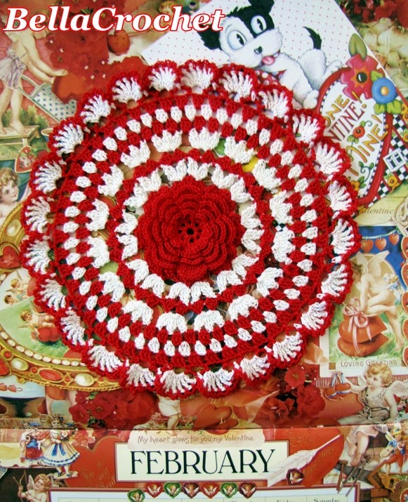 BellaCrochet: Ruby's Valentine Doily: A Free Crochet Pattern For You