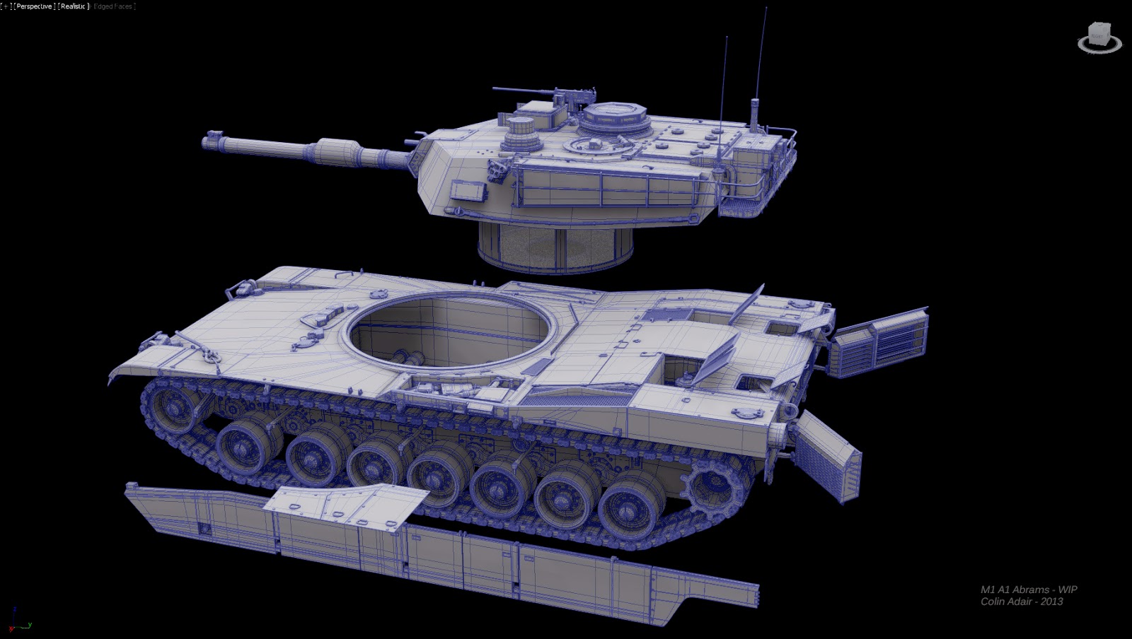 Colin Adair - Misc Blog: M1 A1 Top Turret and Lower Body finished model