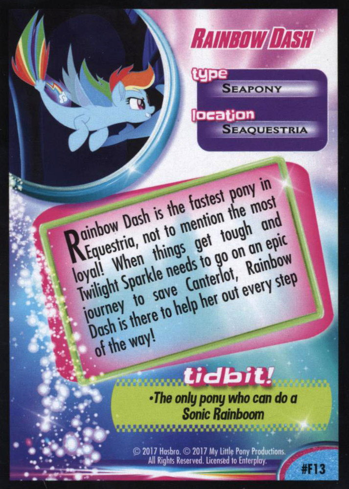 My Little Pony Rainbow Dash MLP the Movie Trading Card | MLP Merch