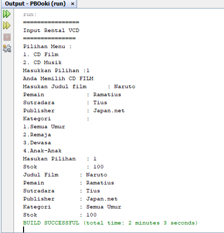 Sistem Informasi: Program Java menggunakan inheritance
