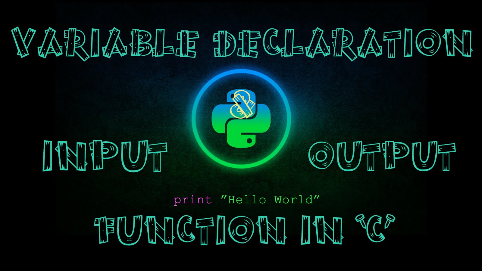 VARIABLE DECLARATION AND INPUT OUTPUT FUNCTION IN ‘C’ - STUDY NOTES VARIABLE DECLARATION AND INPUT OUTPUT FUNCTION IN ‘C’ - STUDY NOTES