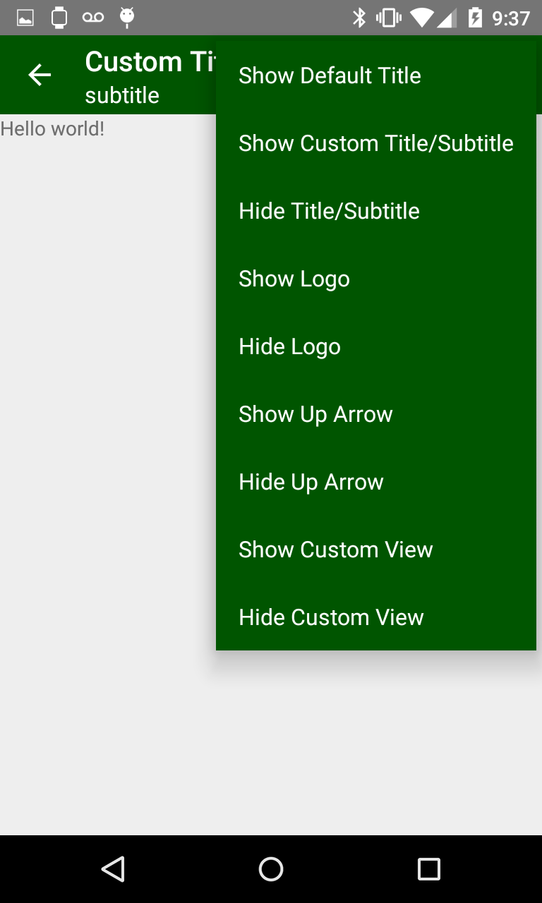 PTR Android/Programming Blog: Using the Android Toolbar Widget