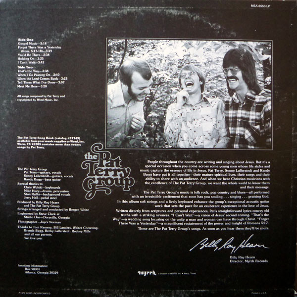 100 Greatest CCM Albums of the '70s: #43 THE PAT TERRY GROUP by the Pat ...