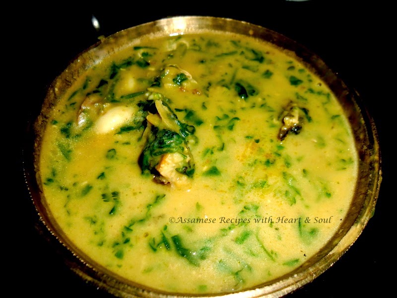 Assamese Recipes: Paleng aaru Masoor dailor Khar.........(Spinach ...