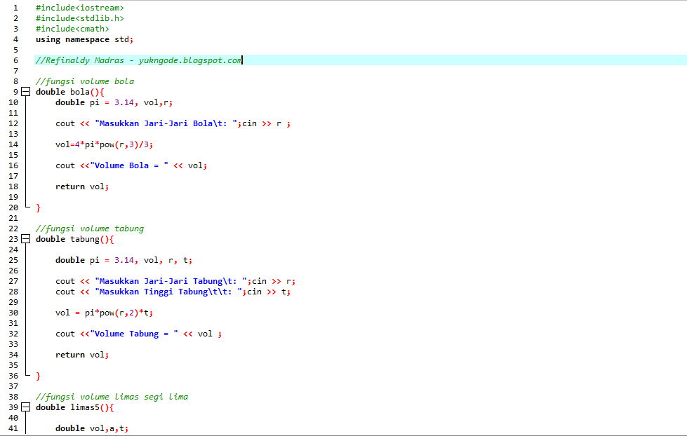 Latihan Penggunaan Fungsi Di C++