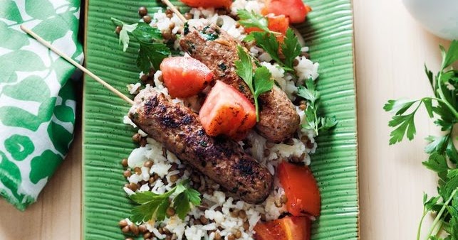 Persian-style kebabs with rice and lentil pilaf recipe | LEBANESE RECIPES