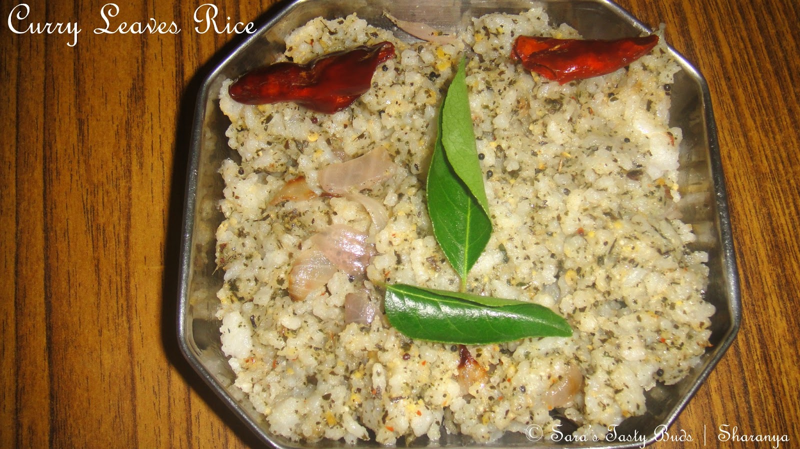 SARA'S TASTY BUDS: Curry leaves Rice / Karuvepillai podi sadham