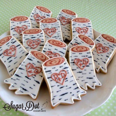 These birch tree stump cookies were made for a bridal shower. The theme ...