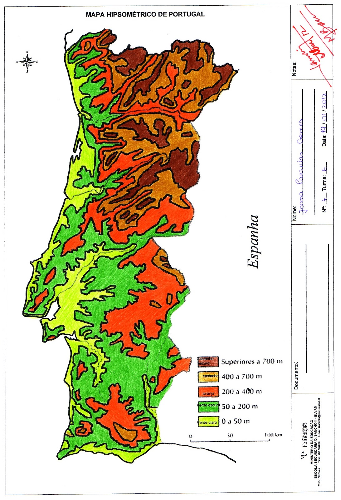 GEO-ELVAS: Mapa hipsométrico - aula cartografia