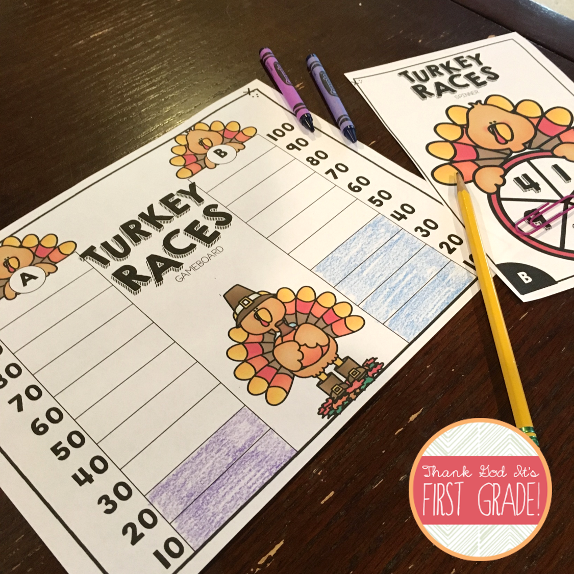 Free Thanksgiving Math Center: TURKEY RACES! - Susan Jones Teaching