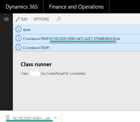 Dynamics AX/365FO: X++ | d365FO - create temp file and save to local drive