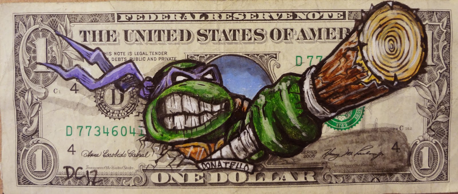 The Art of Donovan Clark: Money Art-painting on dollars 8
