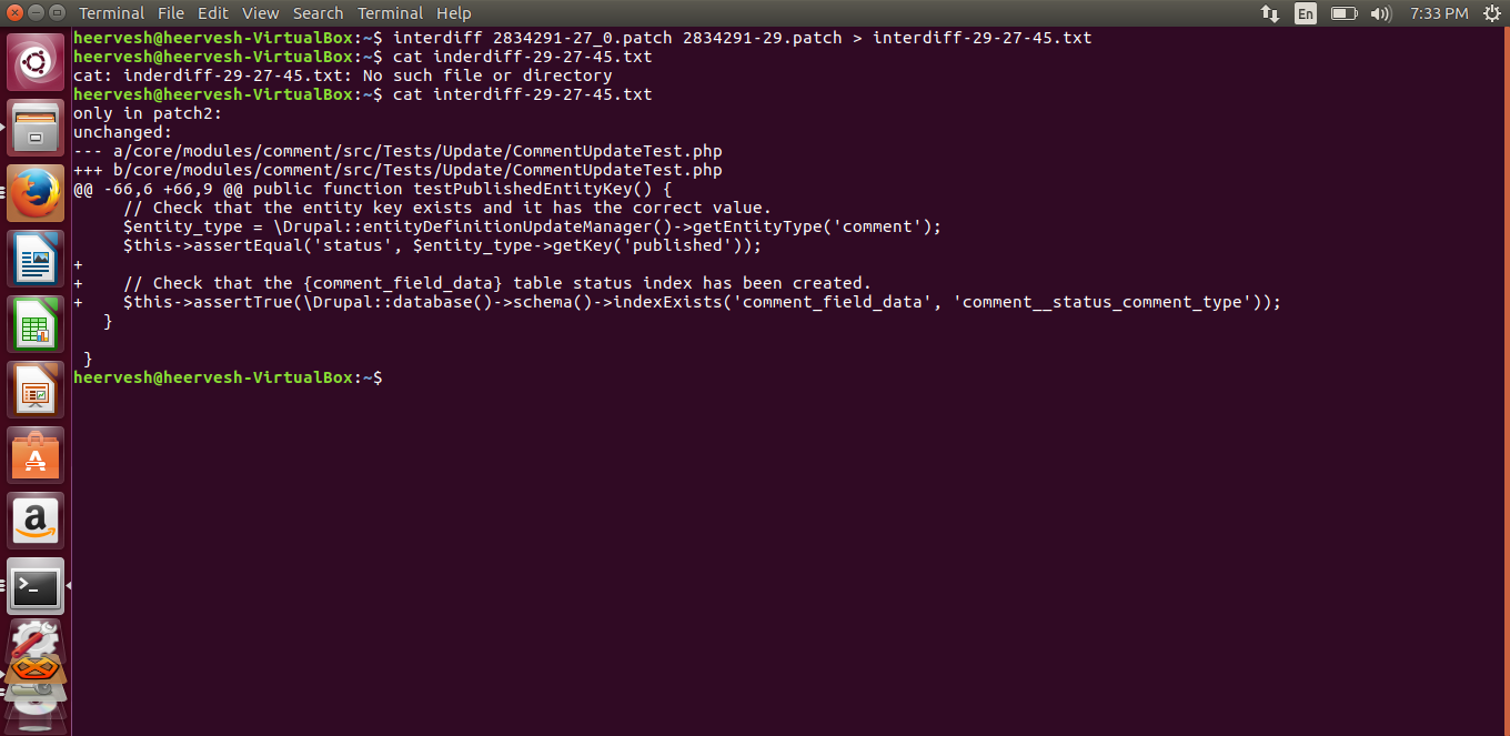 Heervesh : Create a patch interdiff (Drupal)