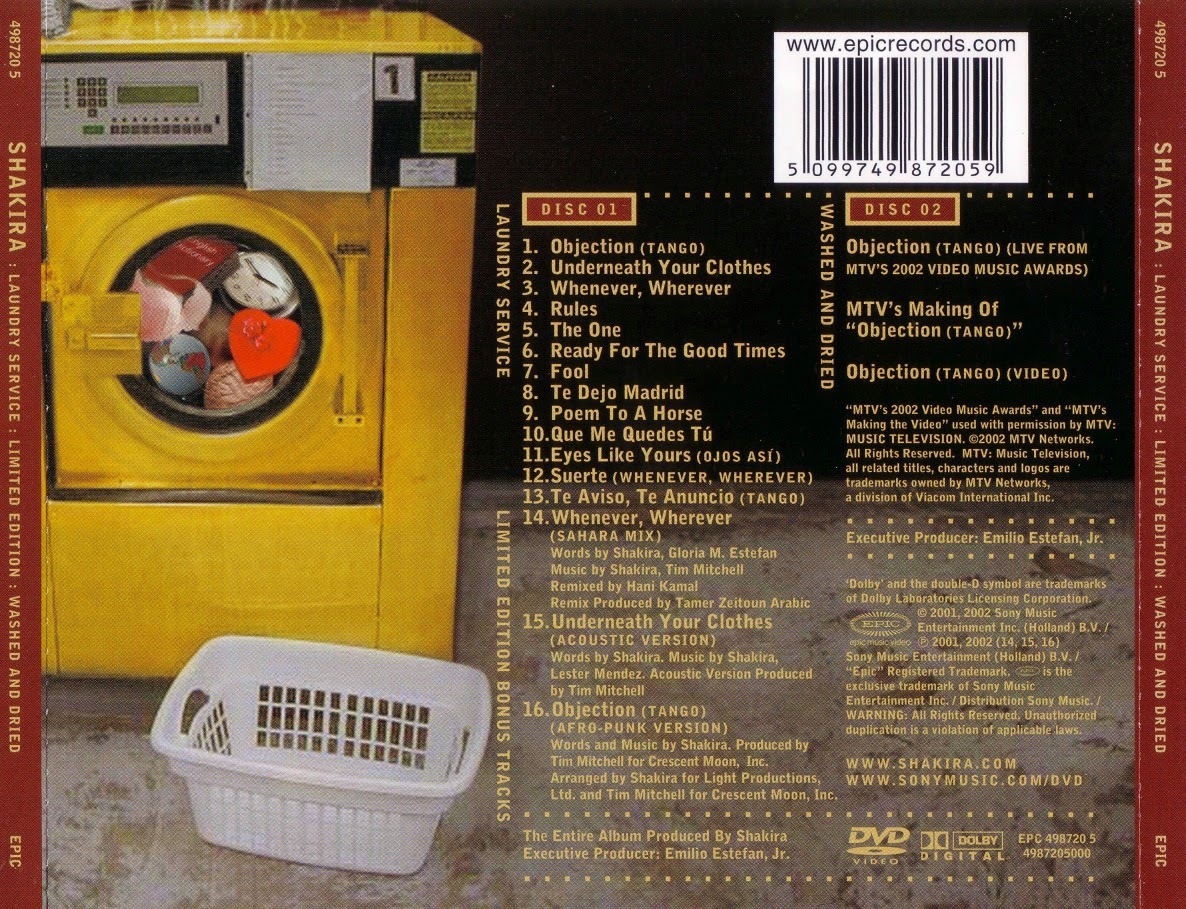 Encarte: Shakira - Laundry Service: Washed and Dried (Limited Edition ...