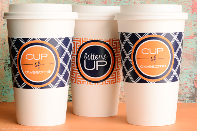 Free Printable Coffee Cup Wrappers | i should be mopping the floor