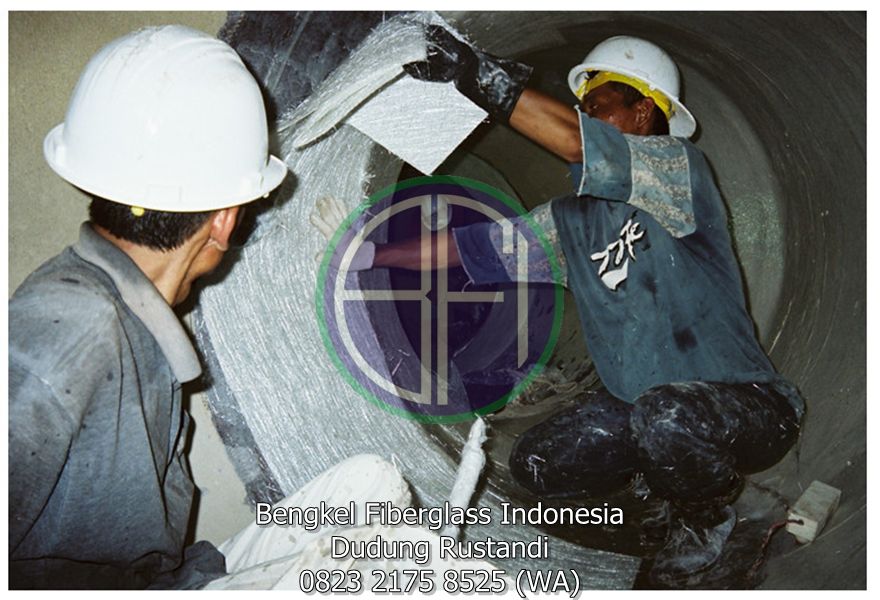 FRP Lining Pelapisan Fiberglass Coating Pipa Beton Struktur Besi
