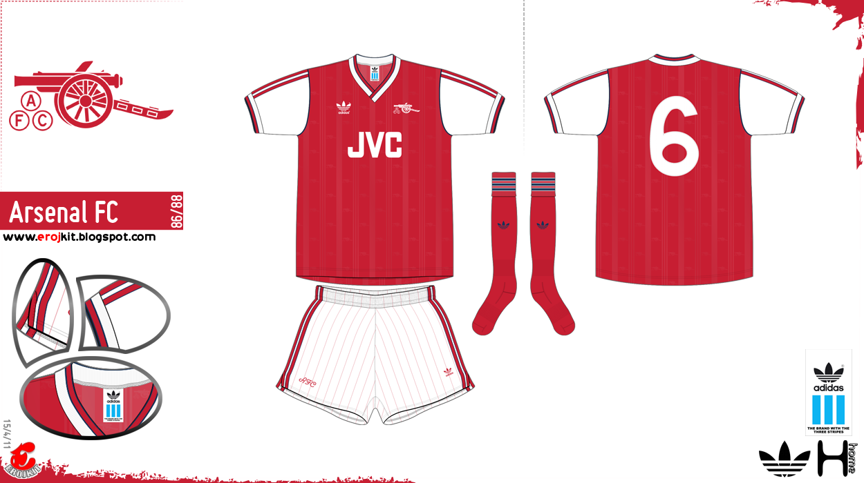 Kit Design, by eroj: 1986-88 Arsenal (Home e Away)