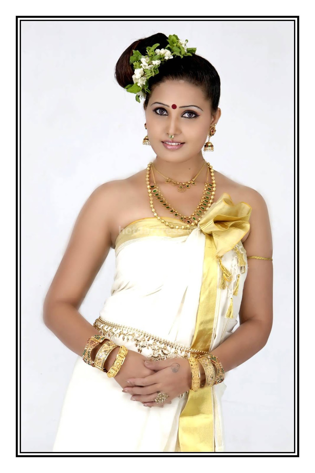 Sandra Jose Hot NAVEL SHOW Saree Photoshoot - Hot 4 Actress