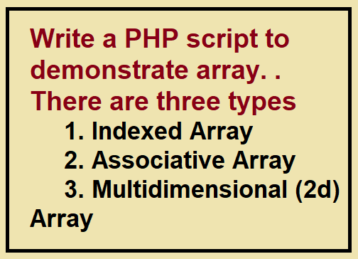 Bsc Practical Write A Php Script To Demonstrate Array