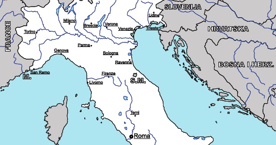 Impariamo insieme: Cartina geografica dei fiumi italiani