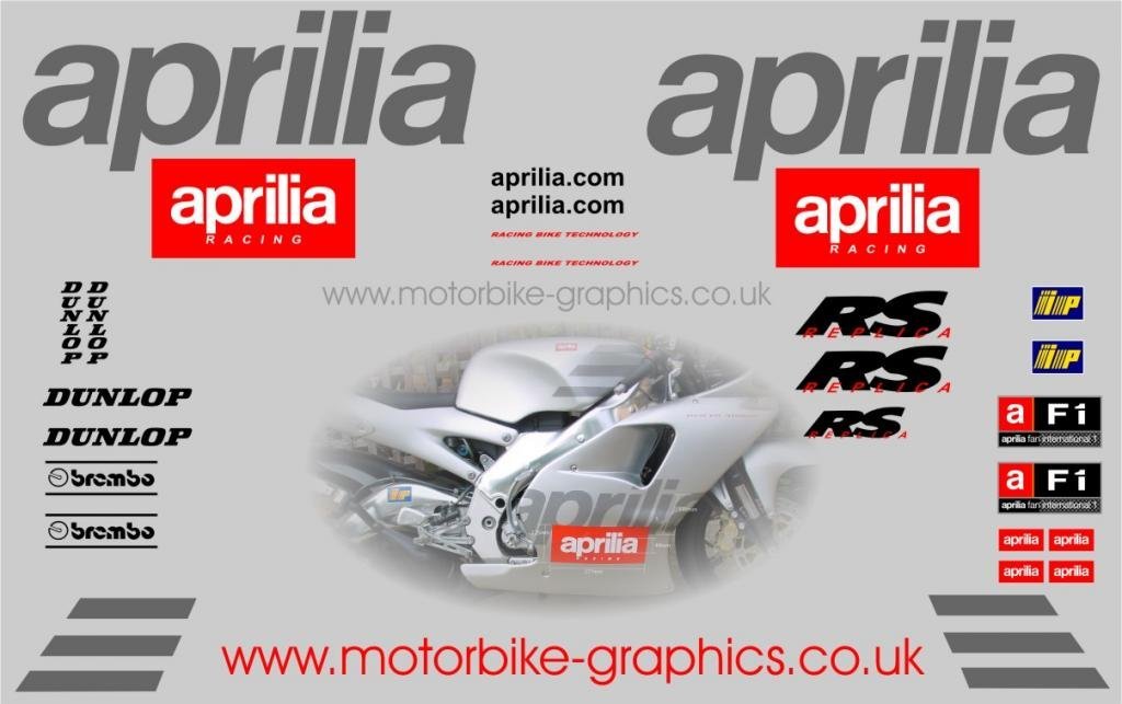 APRILIA RS 125 : Aprilia RS 125 Sticker decal kits