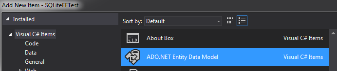 ByteTransmute: SQLite Entity Framework en Visual Studio 2017 Community