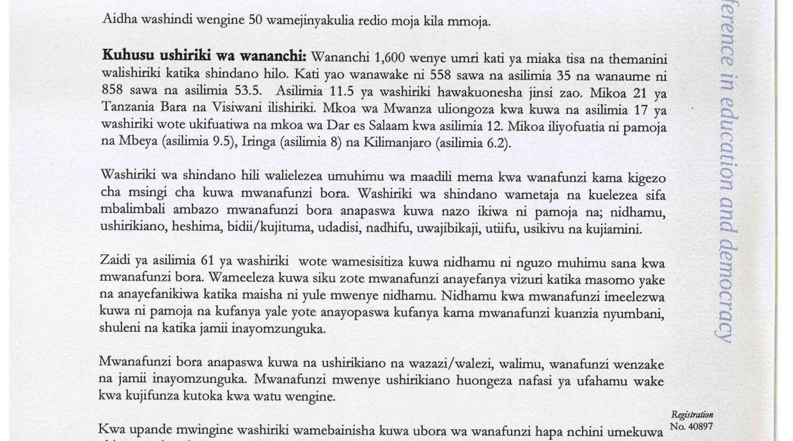 Washindi 62 wa shindano la Insha watangazwa na HakiElimu ~ Haki Elimu
