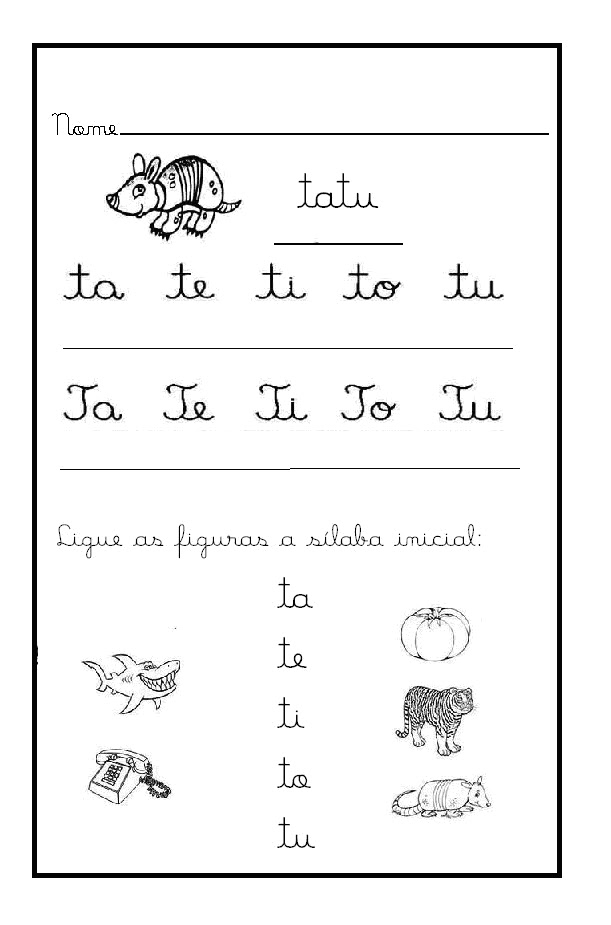 30 ATIVIDADES DE ALFABETIZAÇÃO COM A LETRA T PARA IMPRIMIR!-ESPAÇO EDUCAR