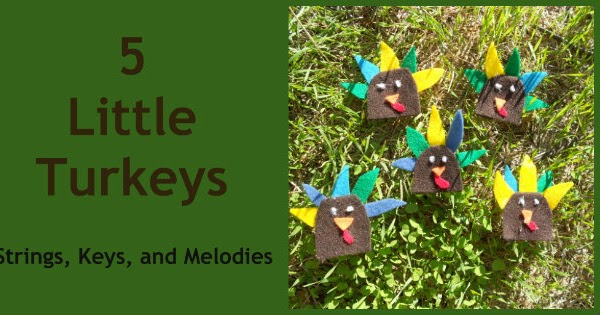 Strings, Keys and Melodies: Finger Play Fun Day: 5 Little Turkeys