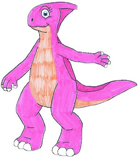 Cartoon Characters: Mattias and His Backpack of Dinosaurs